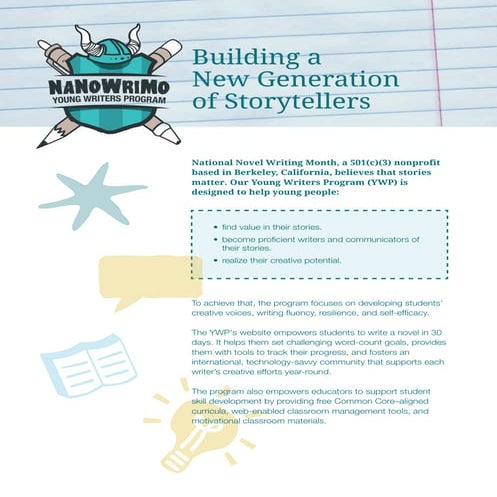 NaNoWriMo's Young Writers Program | PDF