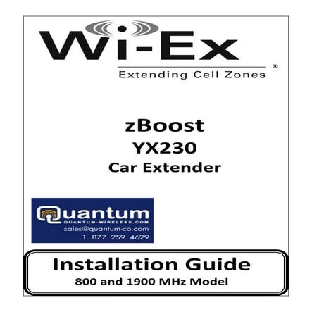 Wi-Ex zBoost YX230 PCS-CEL | PDF