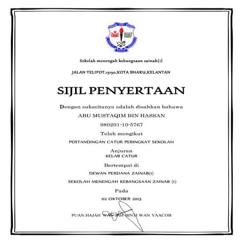 Sijil penyertaan | DOCX