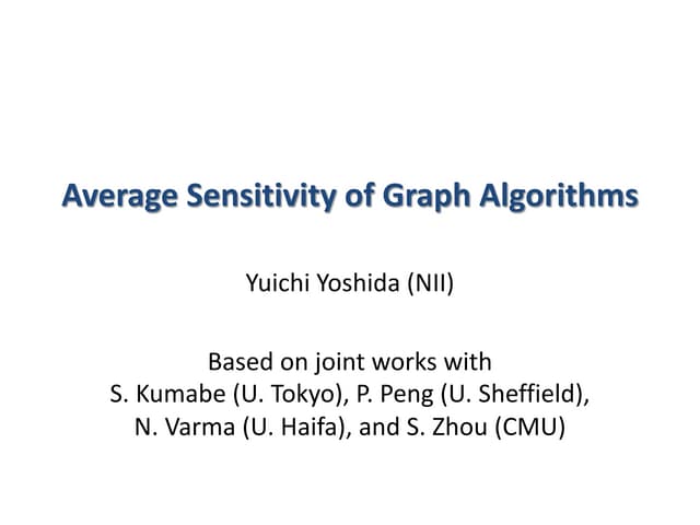 Average Sensitivity Of Graph Algorithms Pdf 3 D Graphics Computer