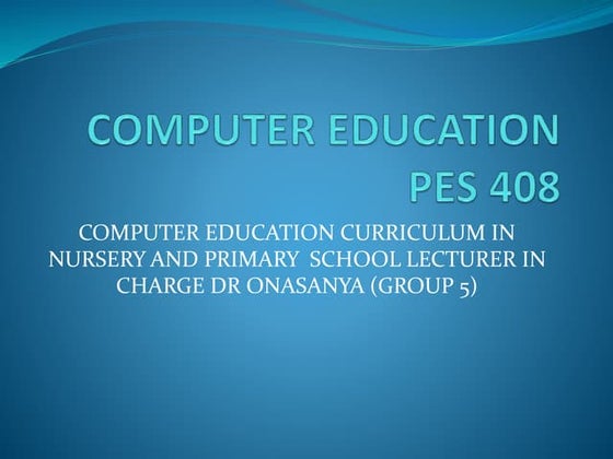 Computer in education | PPT