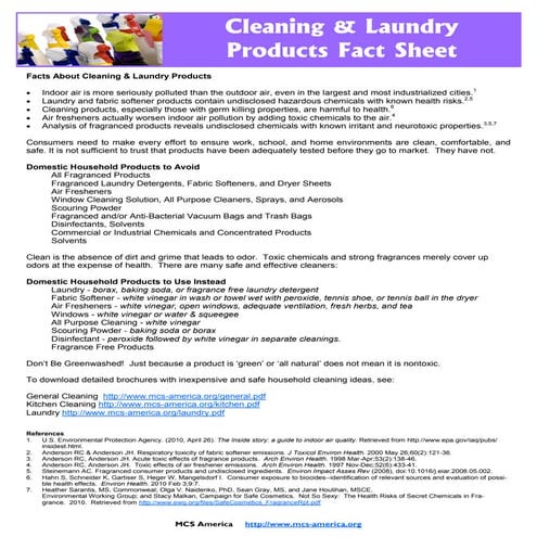Cleaning & Laundry Products Fact Sheet | PDF | Deodorant and ...
