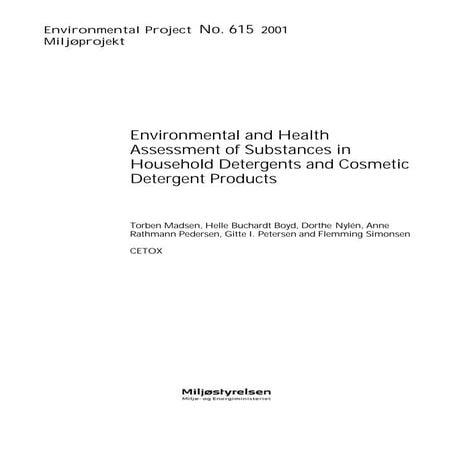 Environmental & Health Assessment of Substances in Household Detergents ...