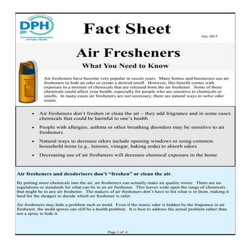 Air Fresheners - What You Need to Know | PDF