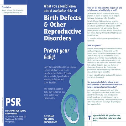 What You Should Know about Avoidable Risks of Birth Defects | PPT