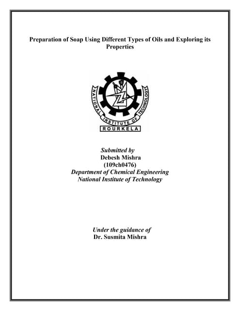 Presentation on Preparation of soap | PPT