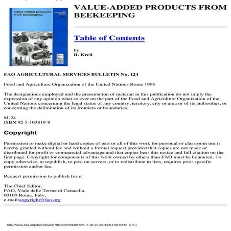 The Book on Value Added Products from Beekeeping | PDF