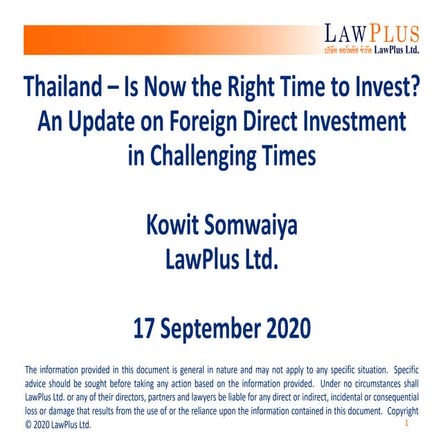 FDI in Thailand Webinar | PDF | Business Accounting & Finance | Business