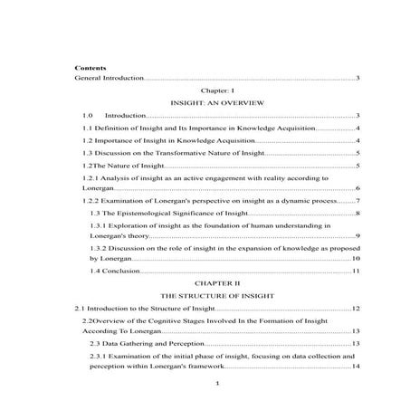 EXPLORING BERNARD LONERGAN'S THEORY OF INSIGHT: ANALYSING THE DYNAMICS ...
