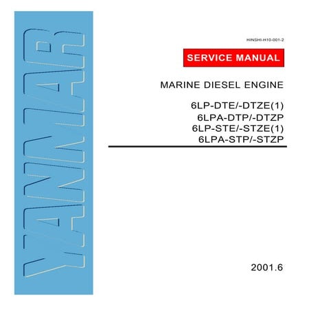 Yanmar 6LPA-DTP Marine Diesel Engine Service Repair Manual | PDF