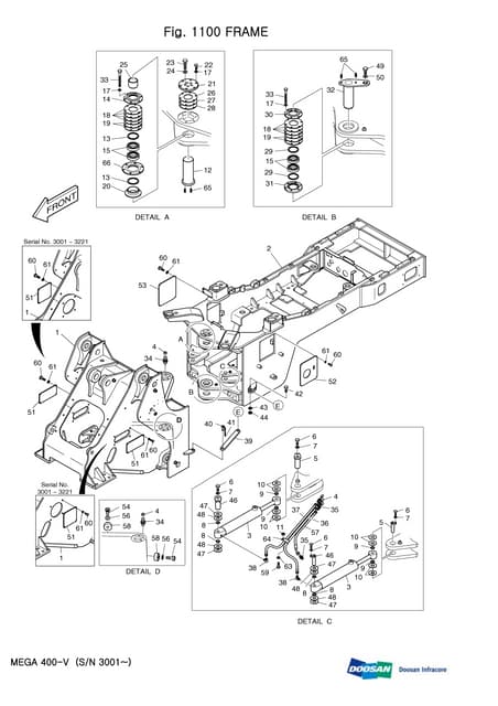 Daewoo doosan mega 300 v 300 v wheel loader parts catalogue manual (sn ...