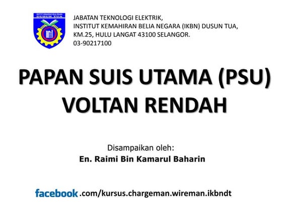 Jenis-jenis Papan Suis Utama ( Main Switch Board) | PPTX