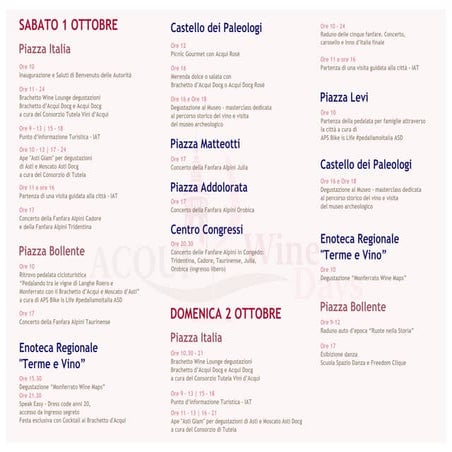 Programma Acqui Wine days 2022 | PDF