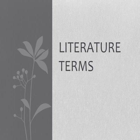 Literature Term Definitions for 10th Grade | PPTX