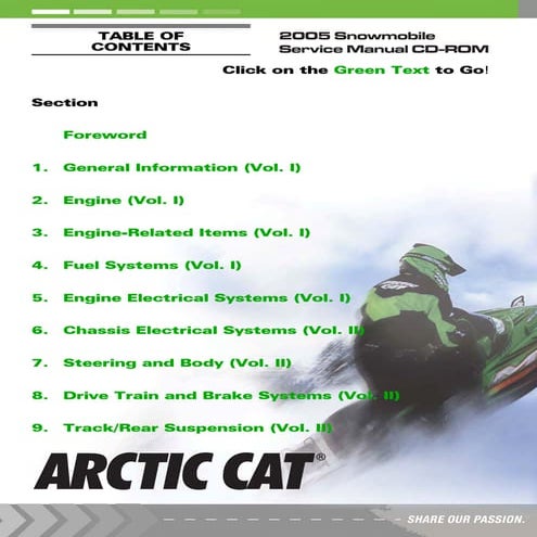 2005 Arctic Cat Sabercat 500 LX SNOWMOBILE Service Repair Manual | PDF