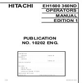 Hitachi EH1600 Rigid Dump Truck (Haul Truck) operator’s manual
