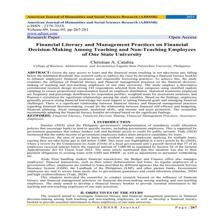 Financial Literacy and Management Practices on Financial Decision ...