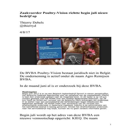 Zaakvoerder Poultry-Vision richtte begin juli nieuw bedrijf op | DOC