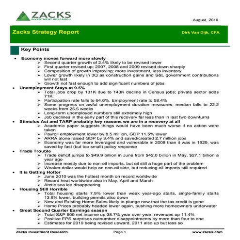 Zacks Pro Stimulus Analysis | PDF