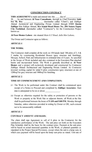 Sample architectural drafting contract | PDF