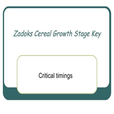 Zadoks cereal growth stage key | PPT