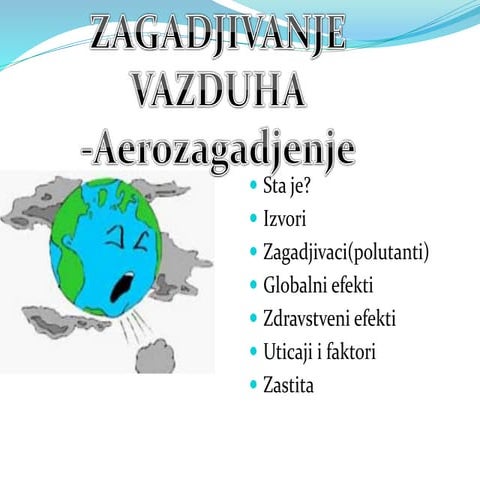 Zagadjivanje vazuha-BIOLOGIJA(8.razred) | PPTX