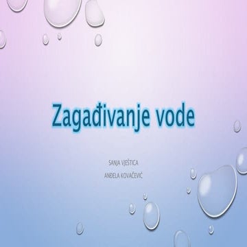 Zagadjivanje Vode Ppt