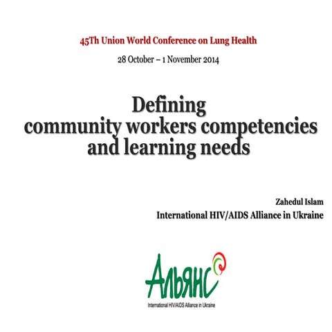 Community Workers competencies and learning needs | PPT