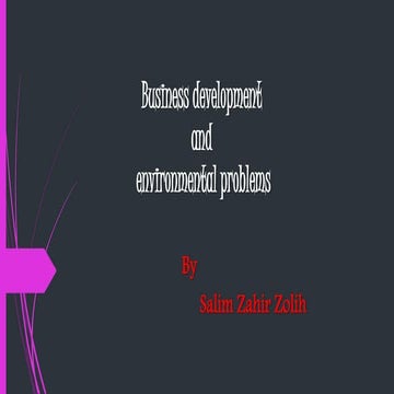 Business Development and Environmental problems | PPTX
