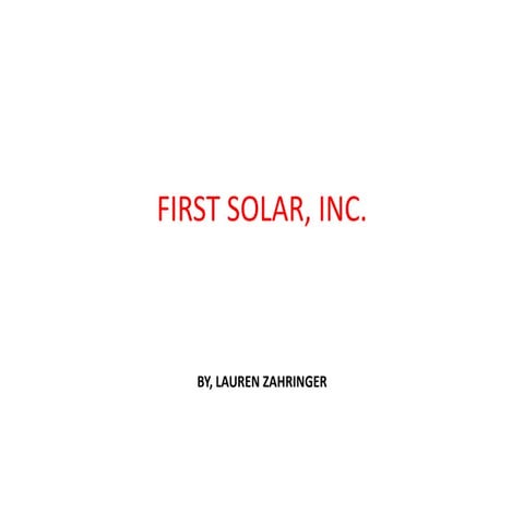 First Solar: Strategic Analysis | PPTX