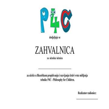 Zahvalnice za sesije propitivanja P4C.pptx