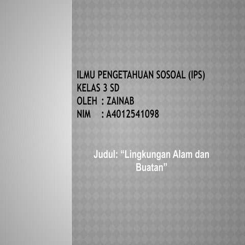PPT sederhana tentang pembelajaran IPS untuk SD | PPTX