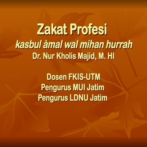 Zakat Profesi untuk kalangannn UTM blu.ppt