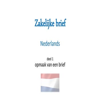 Zakelijke brief Nederlands | PPTX