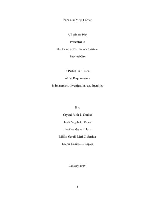 BUSINESS PROPONENTS | PPT