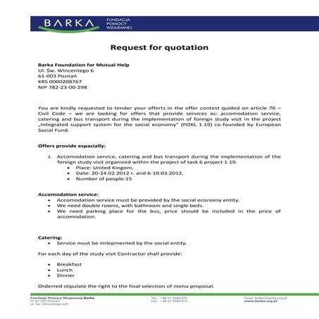 Request for quotation | PDF