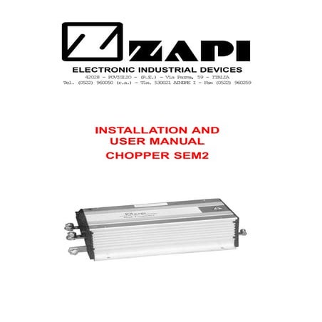 Zapi sem 2 manual | PDF