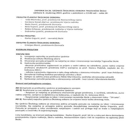 Zapisnik 26-sjed-sk-od | PDF