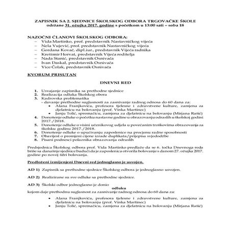 Zapisnik s 2. sjednice - 2017. | PDF