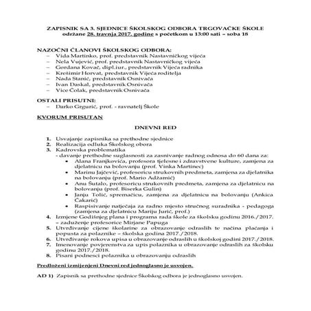 Zapisnik sa 3./2017. | DOCX
