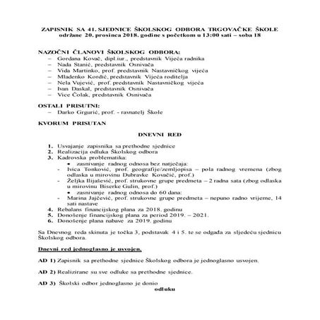 Zapisnik s 41. sjednice - 2019. | DOCX