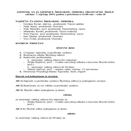 Zapisnik s 42. sjednice - 2019. | DOCX