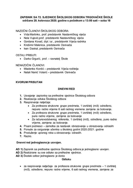 Zapisnik sa 46. sjednice - 2019. | PDF