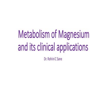 Metabolism of magnesium and its clinical significance | PDF