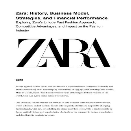 Zara_ History, Business Model, Strategies, and Financial Performance.pdf
