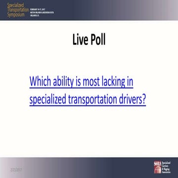 2017 STS - GREAT DRIVER TALENT REQUIRES GREAT DRIVER MANAGEMENT | PPT