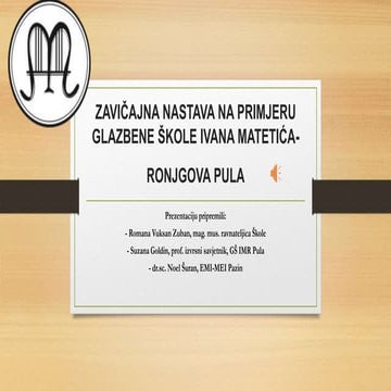 Zavičajna nastava - Glazbena škola IMR Pula | PPTX