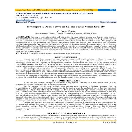 Entropy: A Join between Science and Mind-Society | PDF