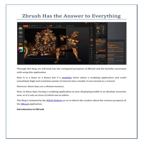 Zbrush Has The Answer To Everything | PDF