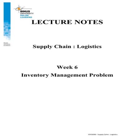 LN6 - Inventory Management Problem | PDF